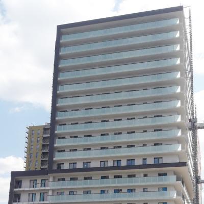 Colored Milky White Insulated Glass Curtain Wall High Rise Building Anti Condensation Architectural Curtain Wall Sound Insulation