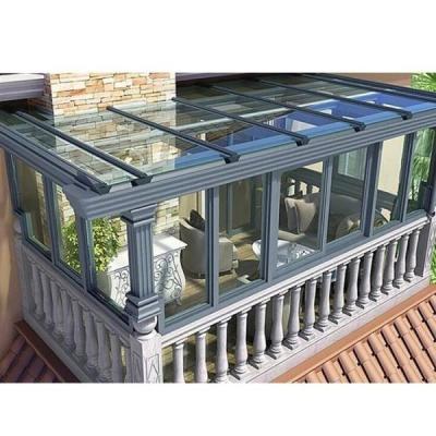 Cina Veranda con vetri isolanti 5mm+12A+5mm, struttura in alluminio, retrattile, per ville, giardino esterno in vendita