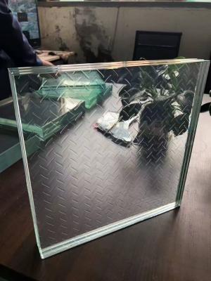 China 8+8+8MM 10+10+10MM Anti-Slip Glass 24mm 26mm 30mm Laminated Glass For Staircases Glass Floor With LED Light Strips for sale