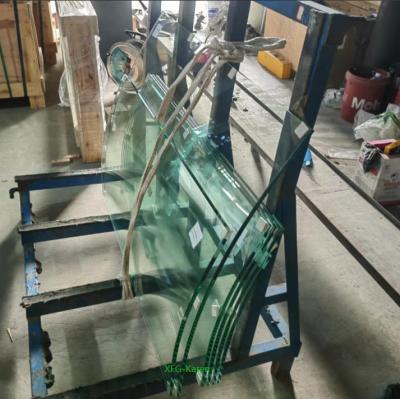Cina Flat Curve 1/2' 12mm trasparente Tempered Toughened Toughened Glass per ringhiere Balustrade Balconi Patio in vendita