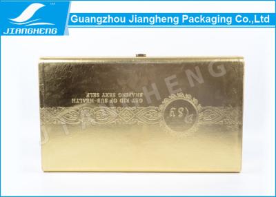 Cina Contenitore di regalo di cuoio di legno dorato del MDF, inciso intorno al contenitore d'imballaggio di cuoio di bordo in vendita