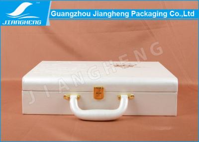 中国 化粧品の包装のための革ベージュ長方形のギフト用の箱の光沢のある表面 販売のため