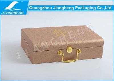 Cina Cassa di legno d'imballaggio del contenitore/MDF di regalo del cuoio dell'unità di elaborazione di Brown con il modello impresso in vendita