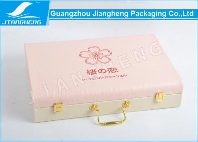 中国 かわいいピンク色ののどの革化粧品のギフトの包装箱によって個人化される革箱 販売のため