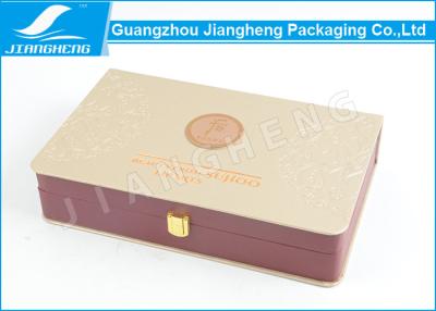Cina Materiali d'imballaggio cosmetico 31 * 19 * 6.5cm del cuoio impresso del contenitore di oro elegante in vendita