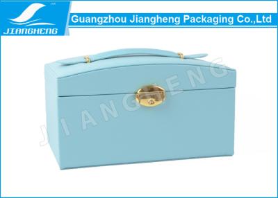 中国 ミラー、軽いスカイ ブルー色が付いている方法宝石類の貯蔵の革ギフト用の箱 販売のため