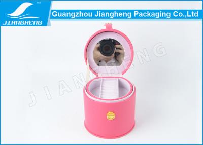 中国 ミラーとの宝石類の貯蔵のための優雅な革ギフト用の箱シリンダー形 販売のため