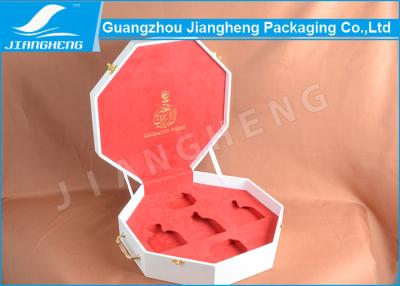 中国 六角形の形の注文の香水箱、蝶番を付けられる金ロゴ/リボンが付いている香水のサンプル ギフト用の箱 販売のため