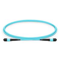 China 1m MPO Female to MPO Female OM3 Multimode Trunk Cable 12 Fiber OFNP Plenum Rated for 40G/100G Ethernet for sale