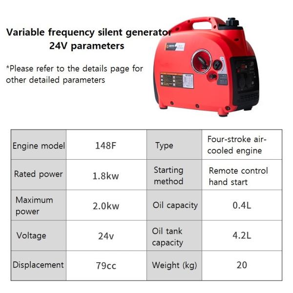 Quality Frequency Conversion 2KW Portable Inverter Gasoline Generator for Outdoor for sale