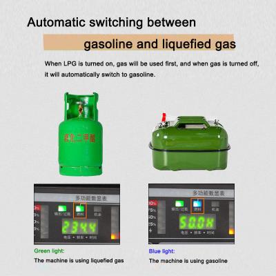 Cina 4200RPM 3.5KW 6.5KW Portable LPG/LNG Dual Fuel Silent Gas Gasoline Generator in vendita