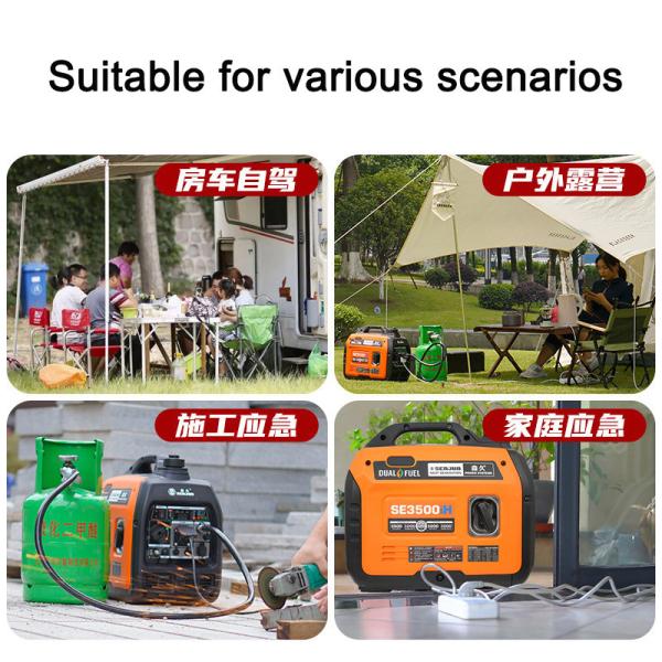 Quality 4200RPM 3.5KW 6.5KW Portable LPG/LNG Dual Fuel Silent Gas Gasoline Generator for sale