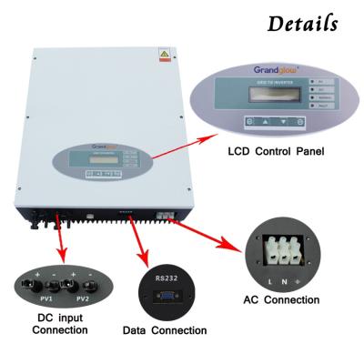 China 5000w  Inverter Single Phase Mppt Grid Connected Solar Inverter for sale