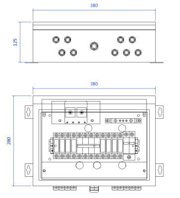 China Grandglow Solar Power System 3 IN 1 OUT 4 IN 2 OUT Photovoltaic PV DC Combiner Box for sale