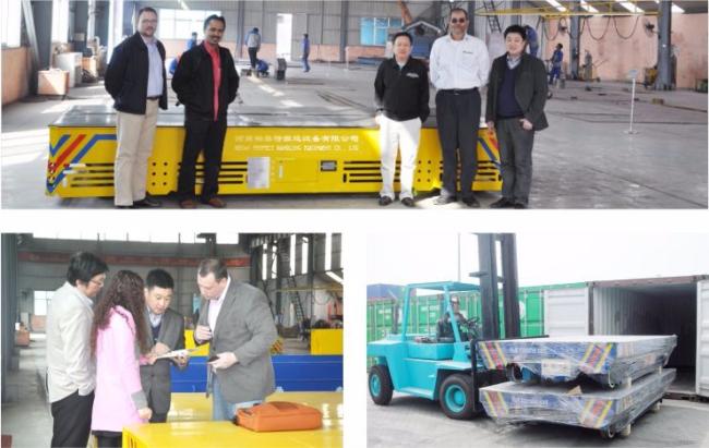 steel handling large table flat trackless transfer car