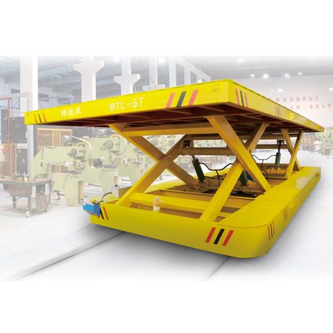 material handling lifting trolley with scissor lifting table transfer carriage