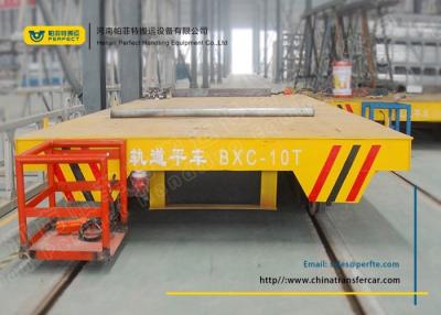 Cina Il conduttore elettrico Rail Powered Q235 muore pista della piattaforma del carretto di trasferimento in vendita