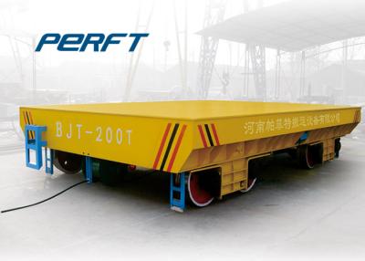 China Gele Kleur Gemotoriseerde Materiële Overdrachtkar op Spoor met het Systeem van de Gietlepelpendel Te koop