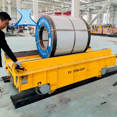 China Carro material de controle remoto de transferência do trilho para a planta operada da tubulação de aço de carretel de cabo à venda