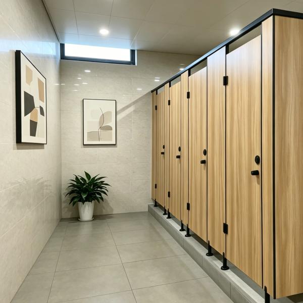 Quality HPL Toilet Compartment Scratch Resistant Restroom Partition Walls Anti Bacterial for sale