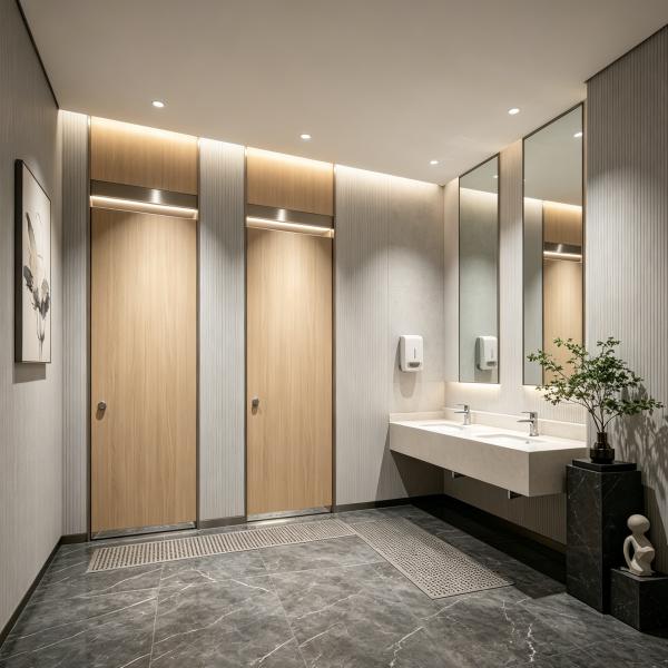 Quality Scratch Resistant HPL Cubicle Partition Anti Bacterial Commercial Toilet Cubicle Customizable for sale