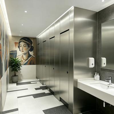 China Commercial Metal Toilet Partitions Water Resistant / Impact Resistant Public Restroom Partitions for sale