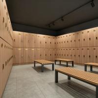 Quality Wood Grain Gym Room Lockers Waterproof Lockers For Gym Locker Room for sale