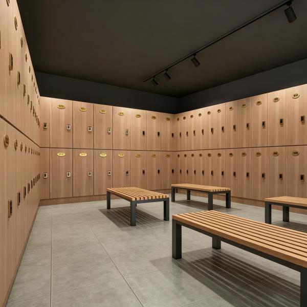 Quality Wood Grain Gym Room Lockers Waterproof Lockers For Gym Locker Room for sale