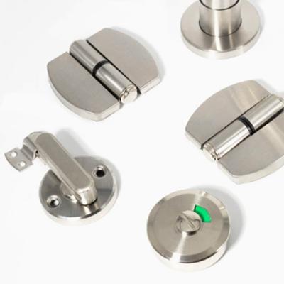 China HPL Toilet Partition Accessories Stainless Steel Angle Code , Hinge , Lock , Support Feet for sale