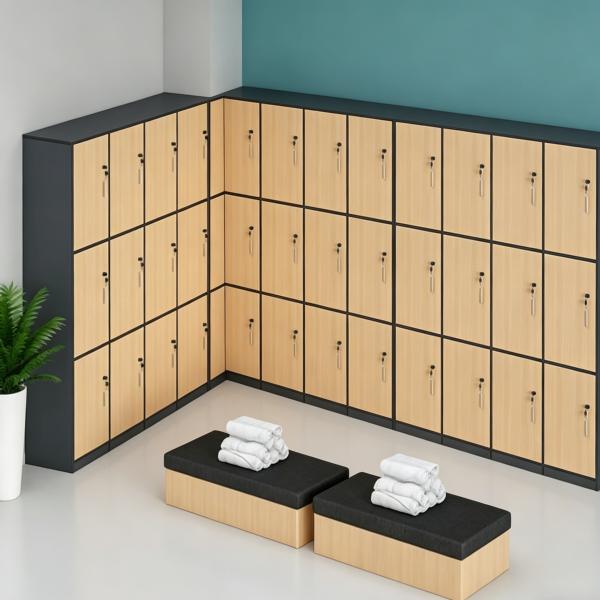 Quality Anti Bacterial Commercial Gym Lockers 36 Door Changing Room Lockers Impact Resistant for sale