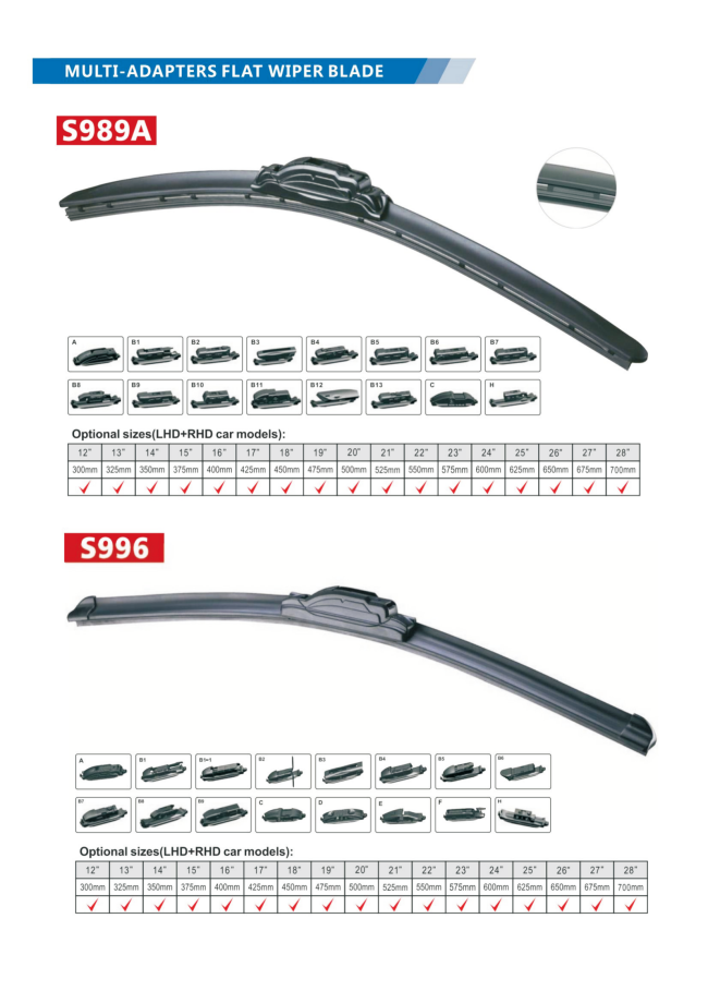 Universal 12-32 Inch Windshield Car Wiper Blade Factory Compatible with Toyota Nissan