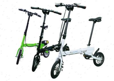 China High Speed Brushless Folding Electric City Bike Green Color For Leisure / Travel for sale