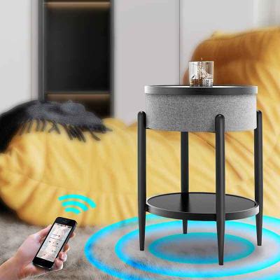 China Dynamic RGB Smart End Table Wireless Charging Bluetooth Phone Side Nightstand for sale