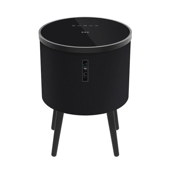 Quality OEM ODM MDF Bluetooth Speaker Table Wireless Charging LED Touch Control Night for sale