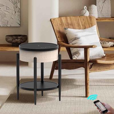 China Wireless Phone Charging Side Table 65W RMS Built In Wireless Charger Nightstand for sale