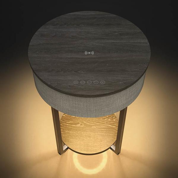 Quality Multifunctional Bluetooth Speaker End Table, Smart Bedside Table with Wireless Charging Station & Immersive Surround Sound for Indoor Use for sale
