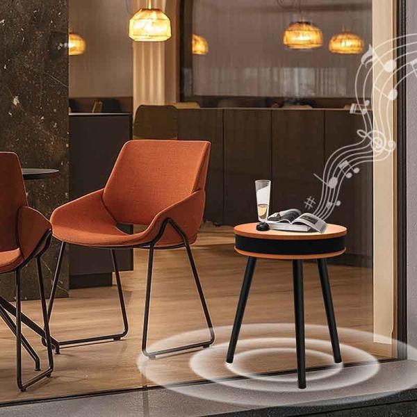 Quality Surround Sound Smart Bedside Table | Bluetooth Speaker & Wireless Charging Side End Table for sale