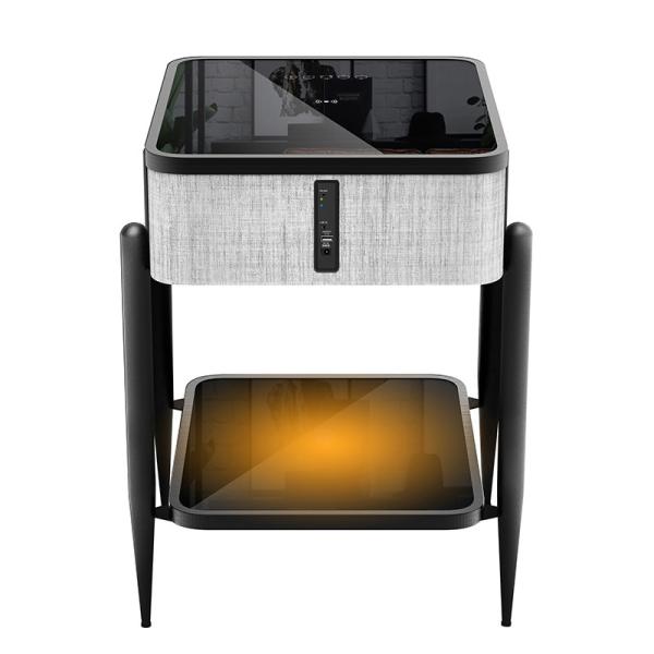 Quality Bluetooth 5.0 MDF Bedside Table Speaker Wireless Charging Nightstand For Bedroom for sale