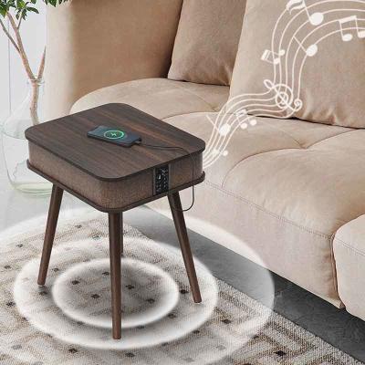 China Living Room Bluetooth Coffee Smart Table With Speaker Wireless Charging Station for sale