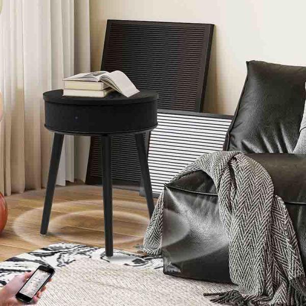 Quality Living Room Wireless Charging Smart Coffee Table With Bluetooth Speaker USB Ports LED Lighting for sale