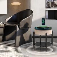 China 42cm RGB Light Smart Side Table Wireless Charging With Bluetooth Speakers Touch Screen for sale