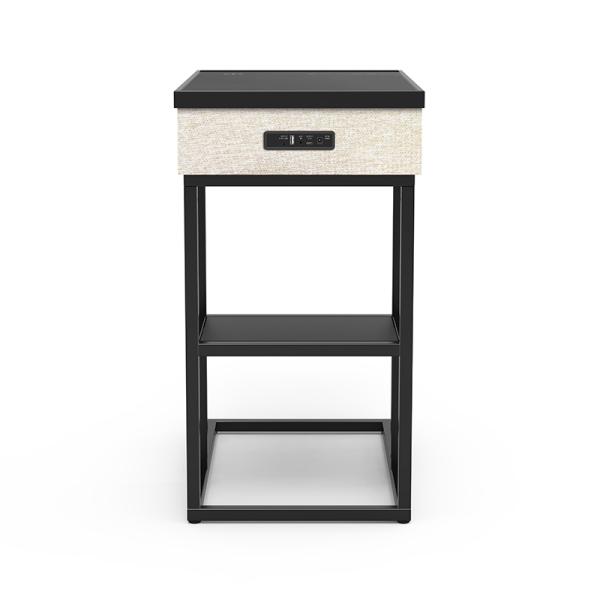 Quality TWS Triangle Wireless Charger Side Table Built In Bluetooth Speaker Nightstand for sale