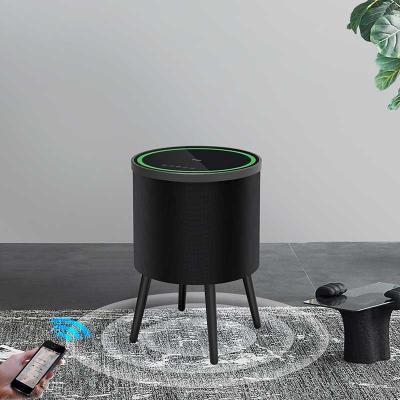 China Bedside Smart Table With Speaker Bluetooth Wireless Charging LED RGB Changing Color Lights for sale