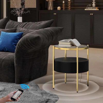China Tempered Glass Tiered Side Tables Speaker 30W For Living Room Bedroom for sale