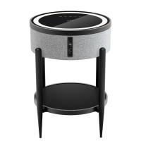 China Customized Modern Bluetooth Speaker Bedside Table Tempered Glass Wireless Charging for sale