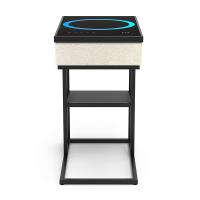 China Smart LED Wireless Charging Side Table RGB Bluetooth Speaker Bedside Nightstand for sale