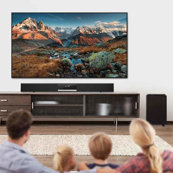 Quality 2.1 Channel Wireless Home Theater Soundbar System Soundbar With Subwoofer Karaoke Dual Microphones for sale