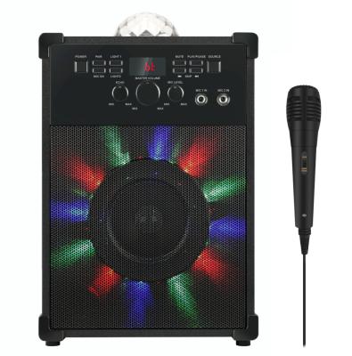 China Karaoke Outdoor Portable Bluetooth Speaker Digital LED Display With Wired Microphone for sale