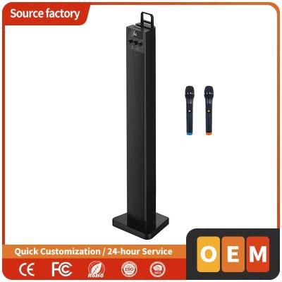China 80W Tower Speaker with Wireless Dual Microphones, DSP Karaoke Sound Tower Bluetooth 5.0 for sale
