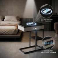 China Wireless Charging Side Table A1 65W RGB Multifunctional Bedside Table Modern Bedroom for sale